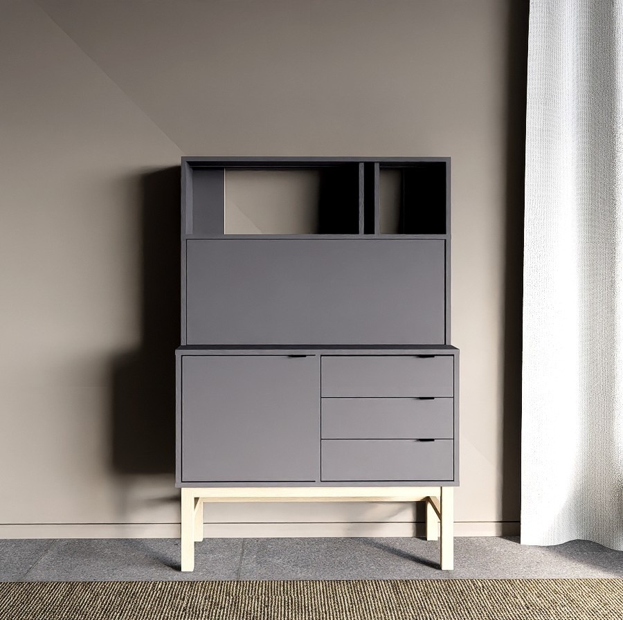 SEK-MODEL-1 - sekretarzyk, zamykane biurko z szafką i szufladami ...